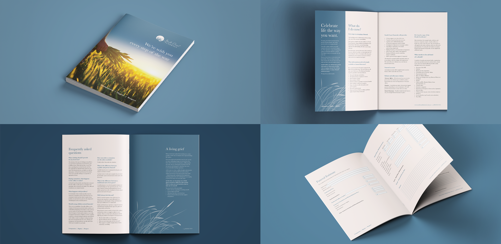 Booklet Design: South Coast Funerals ‘Next Steps’ - Splitpants Productions